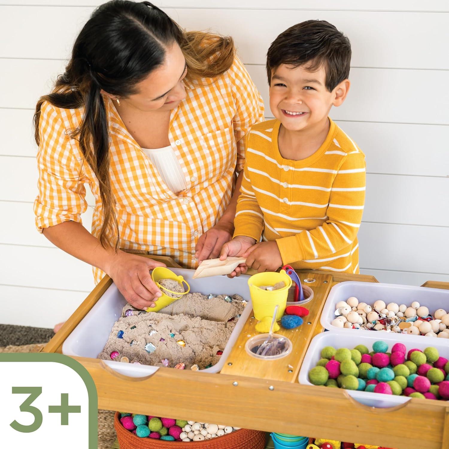 MindWare Sensory Sprouts Sensory Table, Sturdy Wooden Activity Table ...